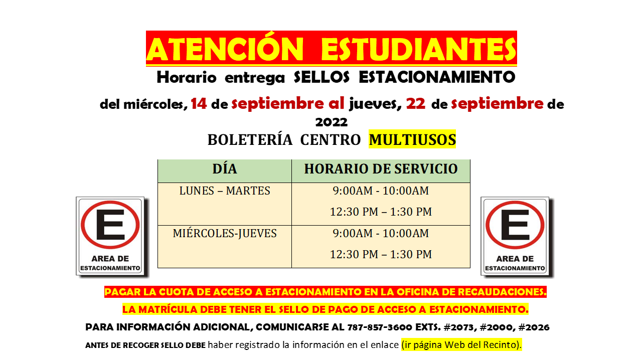 Sellos de Estacionamiento - Universidad Interamericana de Puerto Rico ...